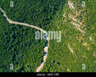 Mountain Road with Many Turns, aerial view Stock Photo - Alamy