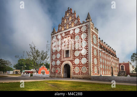 Uayma church, unique colonial architecture in Yucatan, Mexico Stock ...