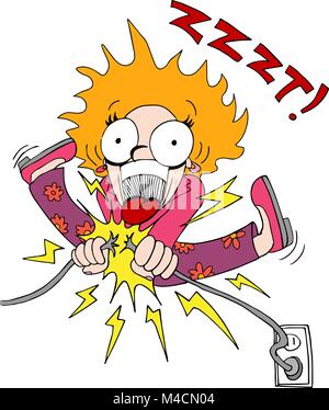 woman getting electrocuted Stock Photo: 81824592 - Alamy