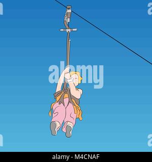 An image of a female zip line rider Stock Vector Image & Art - Alamy