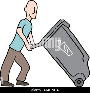 Trash Day Man Stock Vector Image & Art - Alamy