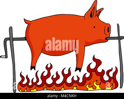 cartoon pig on fire cartoon Stock Vector Image & Art - Alamy