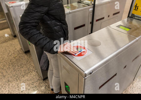 Entrance Gate Ticket Access Touch technology Subway Station Stock Photo ...