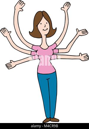cartoon woman waving arms Stock Vector Image & Art - Alamy