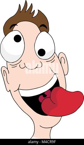 cartoon man sticking out tongue with thought bubble Stock Vector Image ...