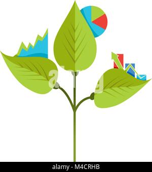 Growing bar graph clipart icon vector isolated on white background ...