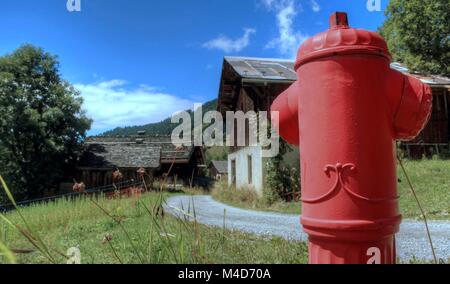 French rural landscape in mountain area with dramatic skies Stock Photo ...