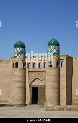 The walls of the ancient fortress of Kunya Ark. Khiva, Ichan-Kala ...