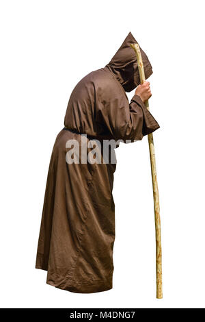 Monk with a Stick Stock Photo - Alamy