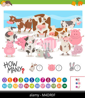 How many counting game,farm animals for kids, educational maths task ...