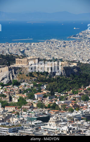The Parthenon of the Acropolis shot from the Lycabettus hill Stock Photo - Alamy