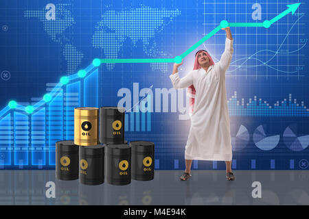 The arab businessman in oil price business concept Stock Photo - Alamy