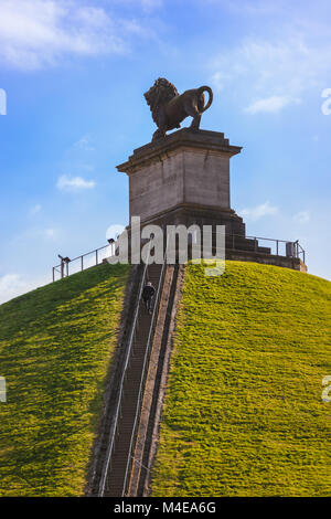 The monument in the field of Waterloo, the historic site of the Battle ...