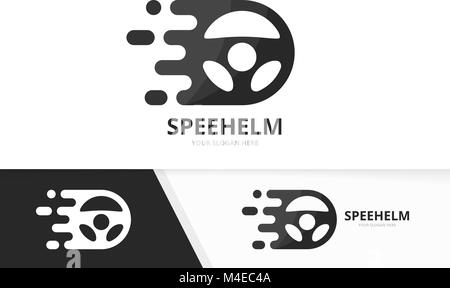 Vector fast wheel logo combination. Speed tire symbol or icon. Unique ...