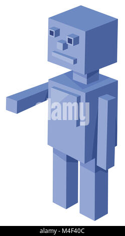 cubical robot cartoon character Stock Photo - Alamy