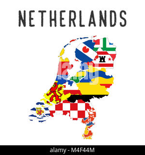 Netherlands regions map Stock Photo - Alamy