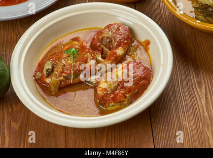 Nigerian cuisine - Banga soup , Traditional assorted dishes, Top view ...