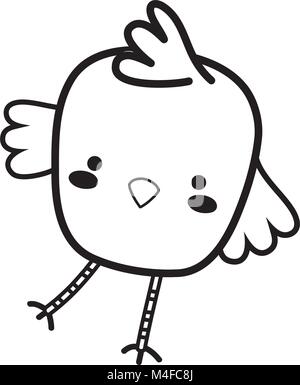 Cute chiken line icon, vector. Cute chiken outline sign, concept symbol ...