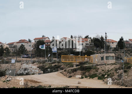 View of Neve Daniel Jewish settlement located in Gush Etzion a cluster ...