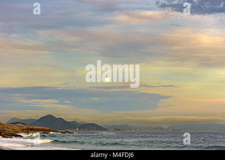 Moon over the sea in Ipanema Rio de Janeiro Stock Photo - Alamy