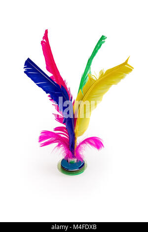 shuttlecock with feathers Stock Photo - Alamy
