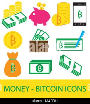 bitcoin currency virtual in the smartphone connection Stock Vector ...