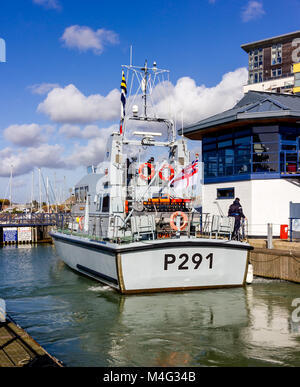 Sovereign Harbour, Eastbourne, UK. 16th February, 2018. HMS Puncher a ...