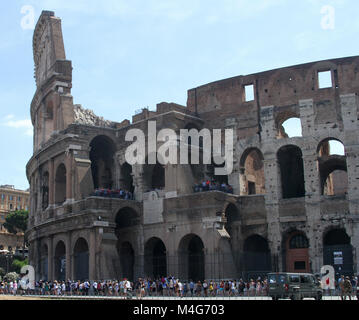 View of cross-section layer part of one side of the Colosseum, Rome ...