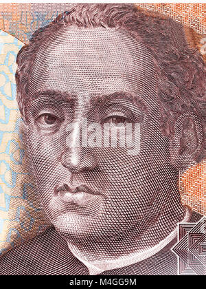 Christopher Columbus portrait from Spanish money Stock Photo - Alamy