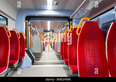 The interior of a new Desiro city class 707 train. The class 707 trains are supplied by Siemens ...