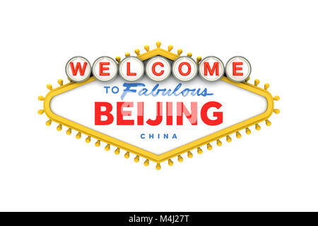 Welcome to Beijing sign in Chinese; special for tourists Stock Photo ...
