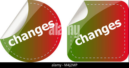 changes stickers set, icon button isolated on white Stock Photo - Alamy