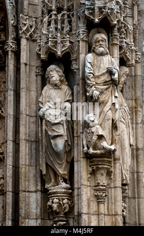 Sculptures of front facade (details) The Iglesia conventual de San ...