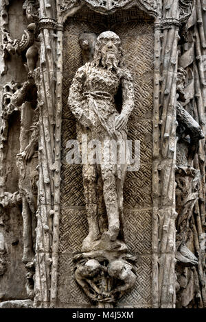 Sculptures of front facade (details) The Iglesia conventual de San ...