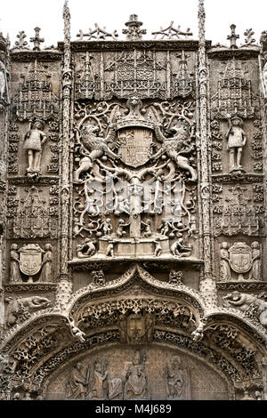 Sculptures of front facade (details) The Iglesia conventual de San ...
