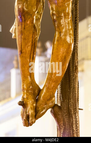 nailed feet , detail of wooden statue of Jesus Christ crucified Stock Photo - Alamy