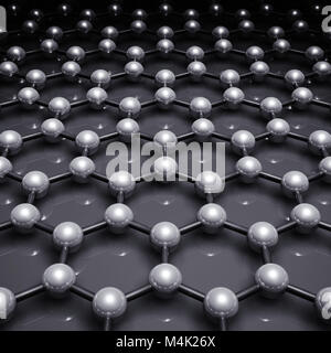 Graphene layer, schematic molecular model, hexagonal lattice made of ...