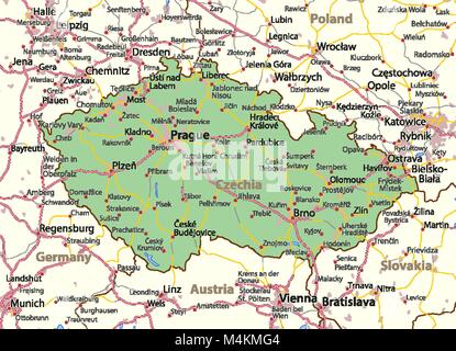 Czechia country map vector illustration isolated black Stock Vector ...