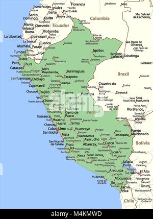 Peru vector country map outline Stock Vector Image & Art - Alamy