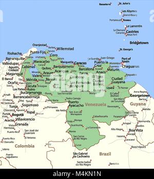 Map Of Venezuela And Surrounding Countries