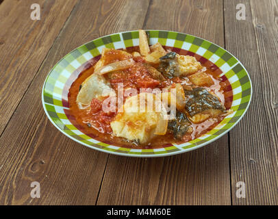 Ghiveci cu peste - Braised fish. Romanian cuisine Stock Photo - Alamy