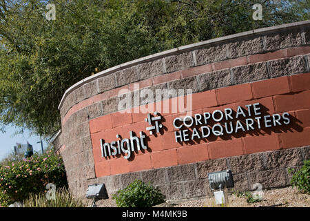 A logo sign outside of the headquarters of Insight Enterprises in Tempe ...