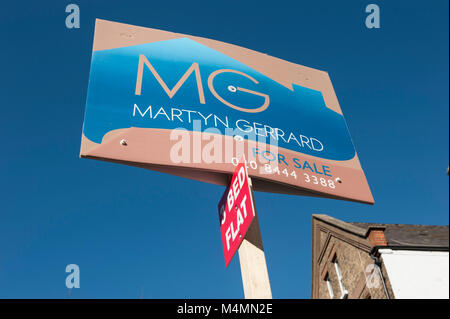 Martyn Gerrard estate agent for sale sign in Muswell Hill in London ...