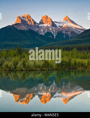 Three Sisters at Sunrise near Canmore, Alberta, Canada Stock Photo - Alamy