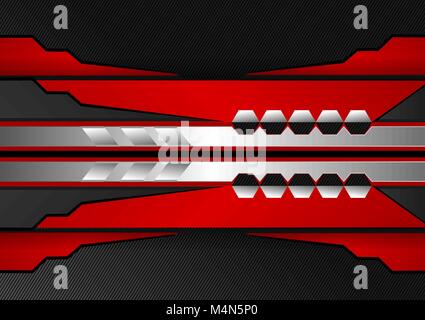 Hi-tech red corporate abstract background. Geometric vector design ...