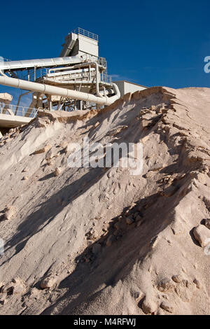 Limestone quarry with modern crushing and screening equipment Stock ...