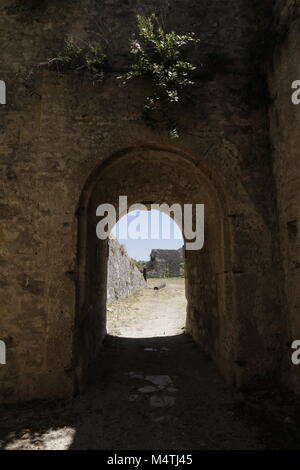 The ruins of Santa Maura Castle Stock Photo - Alamy