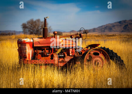 Utah old abandoned Farmall tractor Stock Photo - Alamy