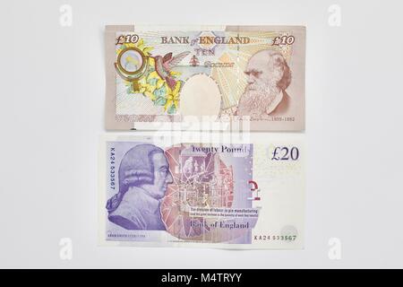 banknote 20 British pound (front and back side Stock Photo - Alamy