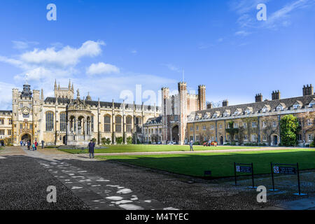 Great Court at Trinity college, university of Cambridge, England Stock ...